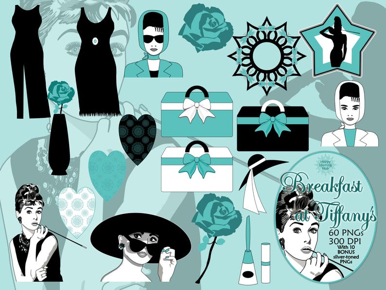 Breakfast at Tiffany's Clipart Images, Audrey Hepburn Clipart, Pngs ...