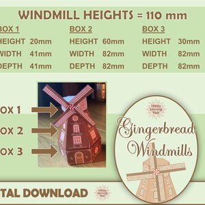 Gingerbread Windmill Templates, Gingerbread Paper Windmills, Printable ...
