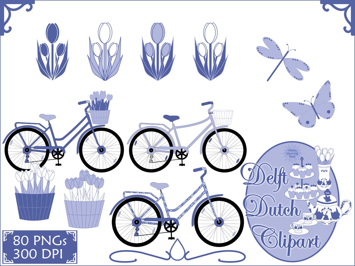Amsterdam Clipart, Dutch Delft Clipart Images, Canal Houses, Anne Frank ...
