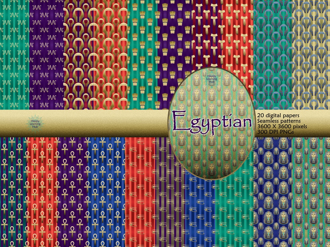 Egyptian Digital Papers, Seamless Pattern, Egypt Decorative Paper, Junk ...