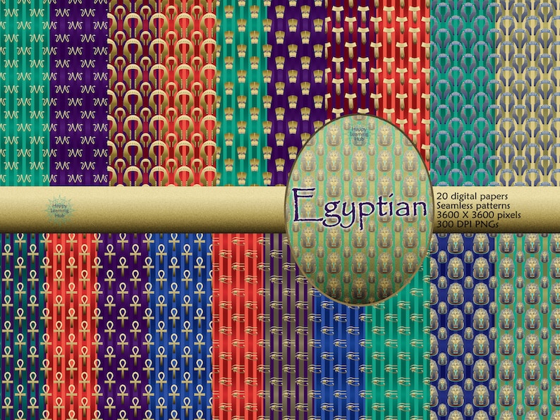 Egyptian Digital Papers, Seamless Pattern, Egypt Decorative Paper, Junk ...