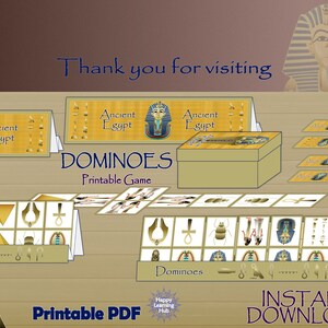 Ancient Egyptian Dominoes Game, Printable Game, DIY Children's Game ...