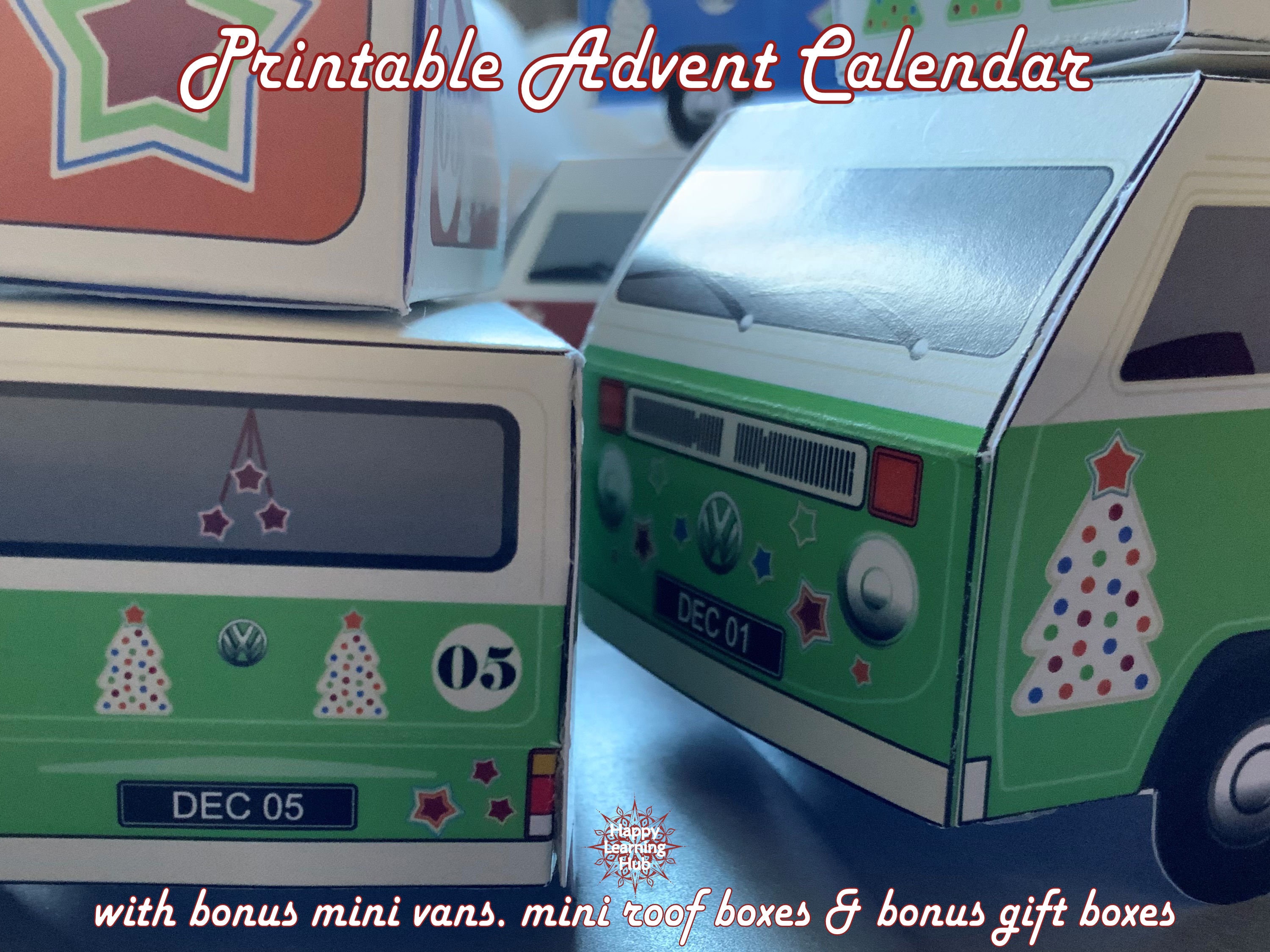 Printable Advent Calendar Boxes, Camper Van Advent Calendar, Novelty ...