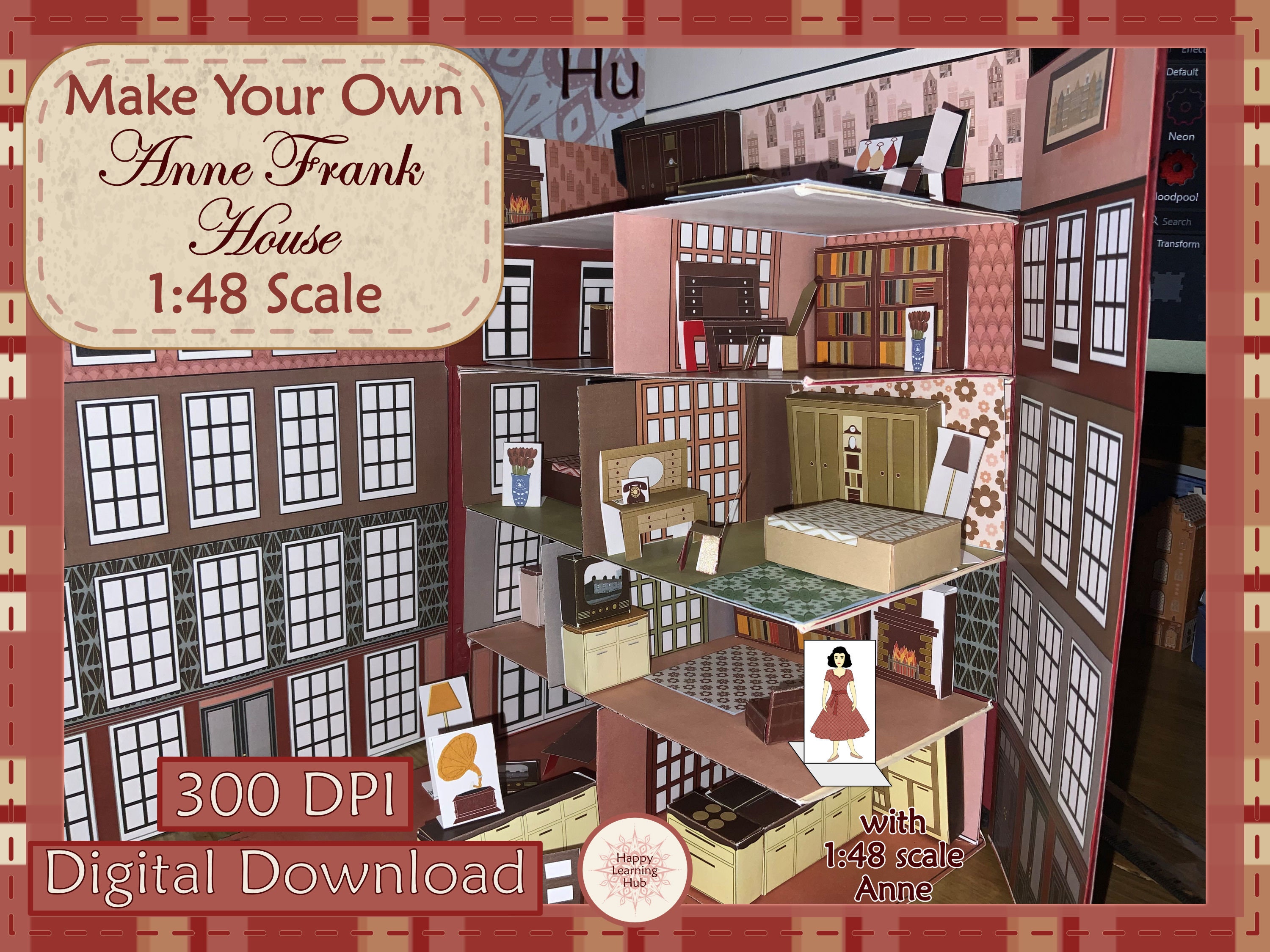 Anne Frank House 3D Construction Kit, 1:48 Scale DIY Dollhouse Kit ...