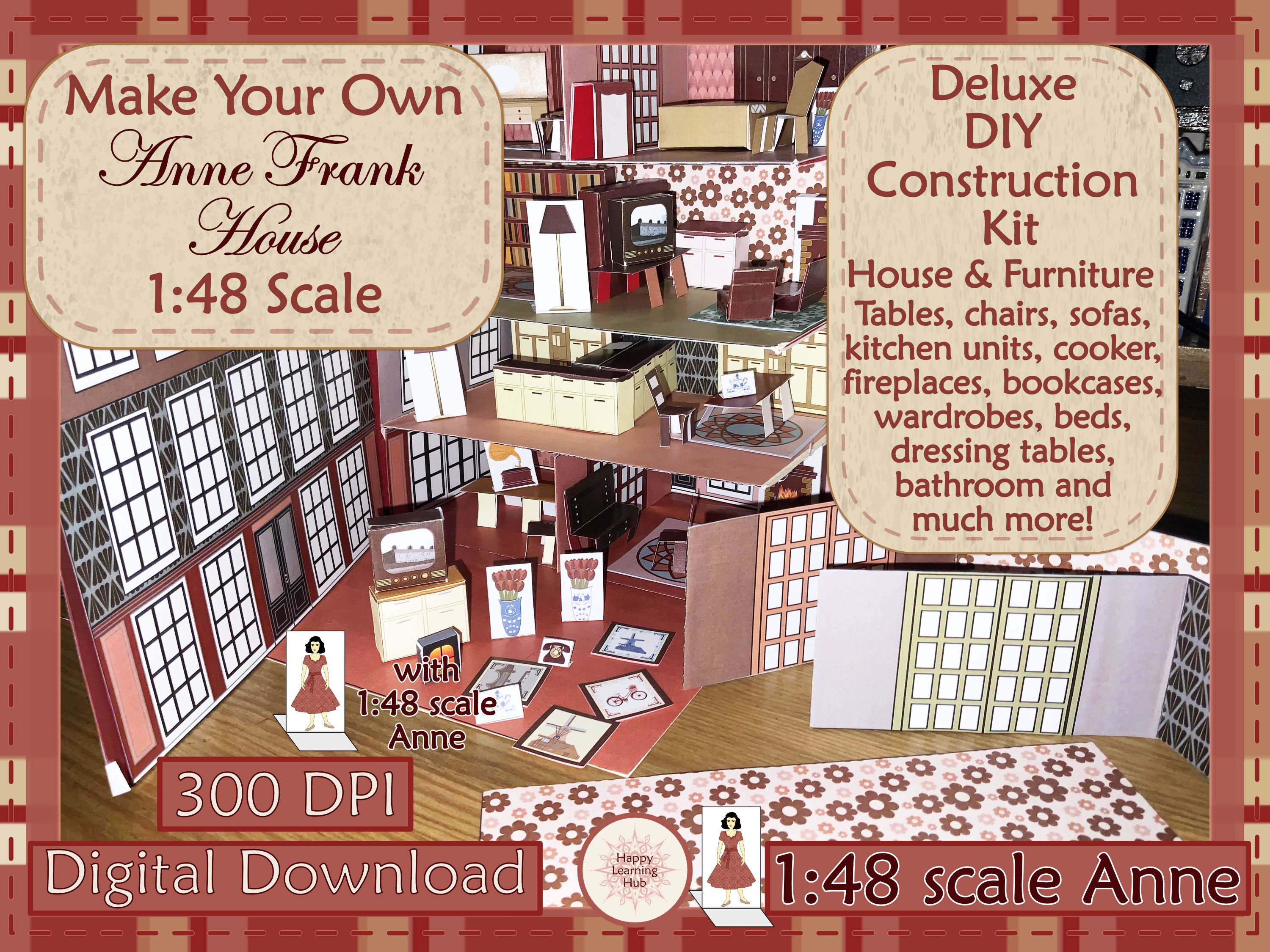 Anne Frank House 3D Construction Kit, 1:48 Scale DIY Dollhouse Kit ...