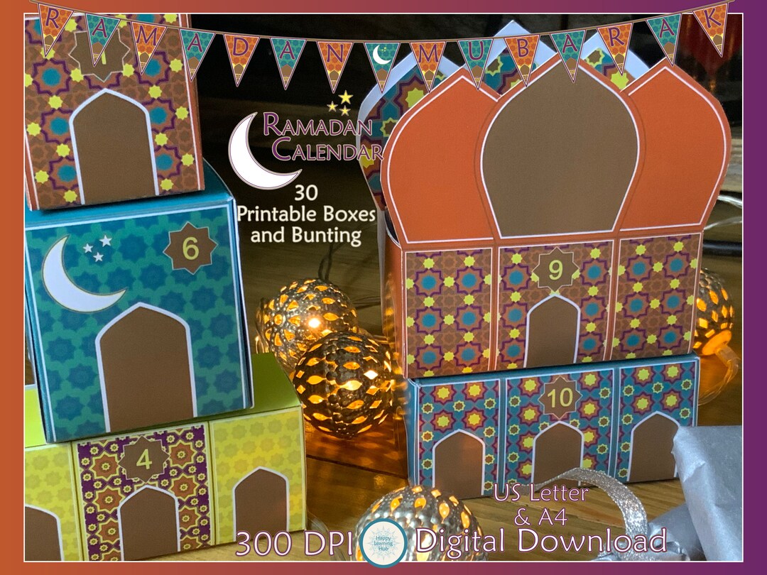 Printable Ramadan Calendar, Ramadan Countdown Calendar, Ramadan Mubarak ...