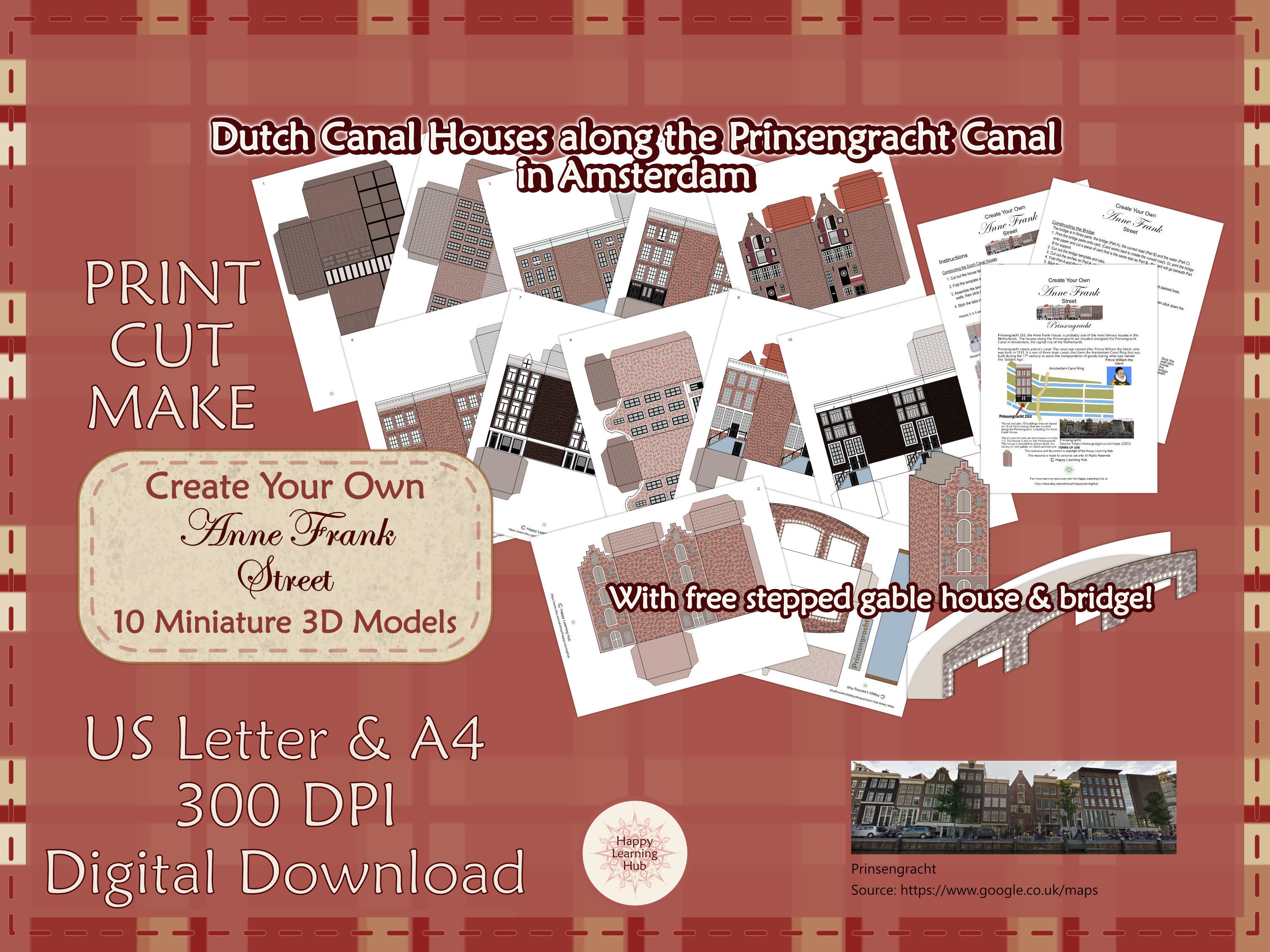 Anne Frank House, Create Your Own Anne Frank Street, Paper Houses, 3D ...