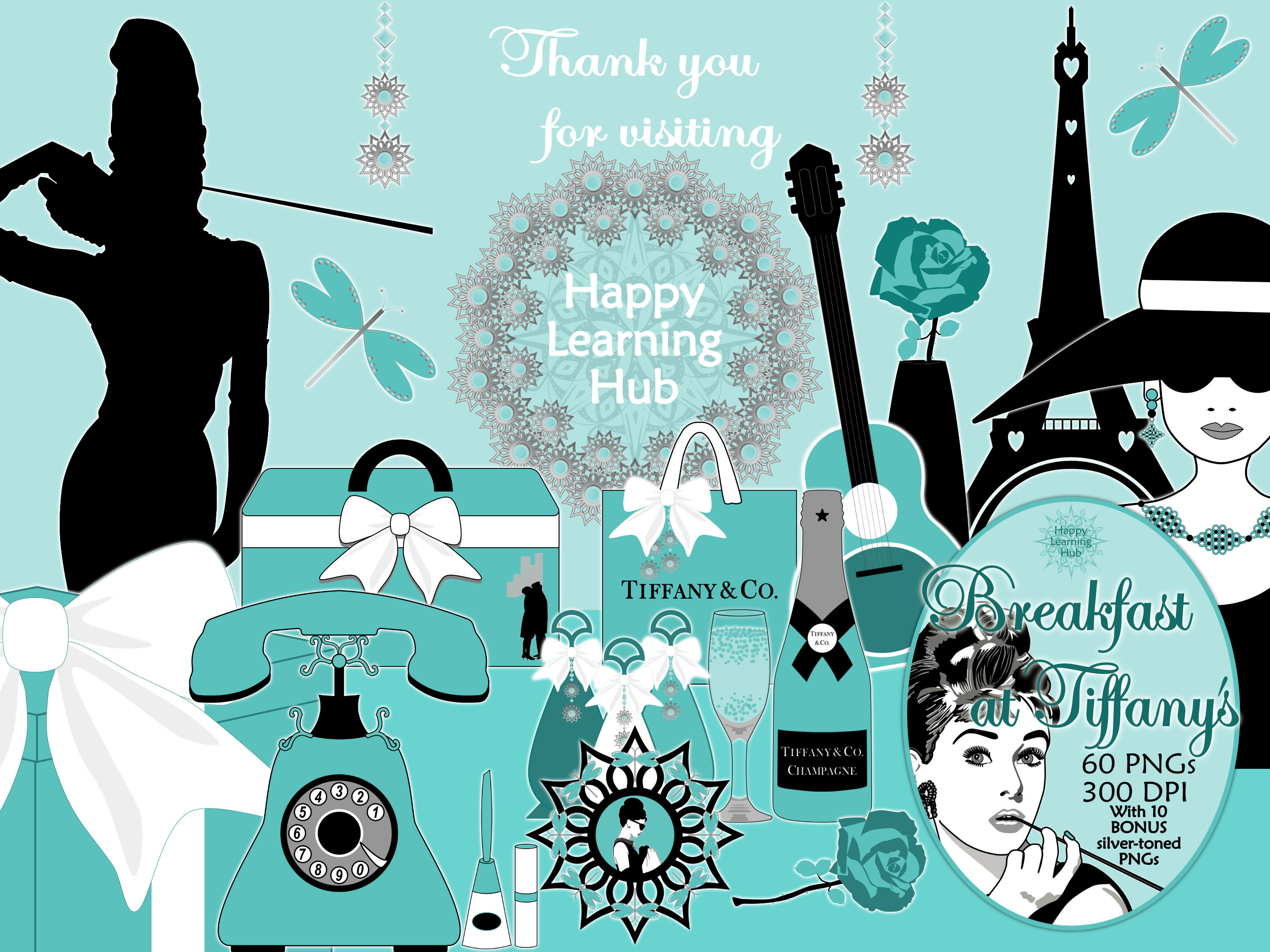 Breakfast at Tiffany's Clipart Images, Audrey Hepburn Clipart, Pngs ...