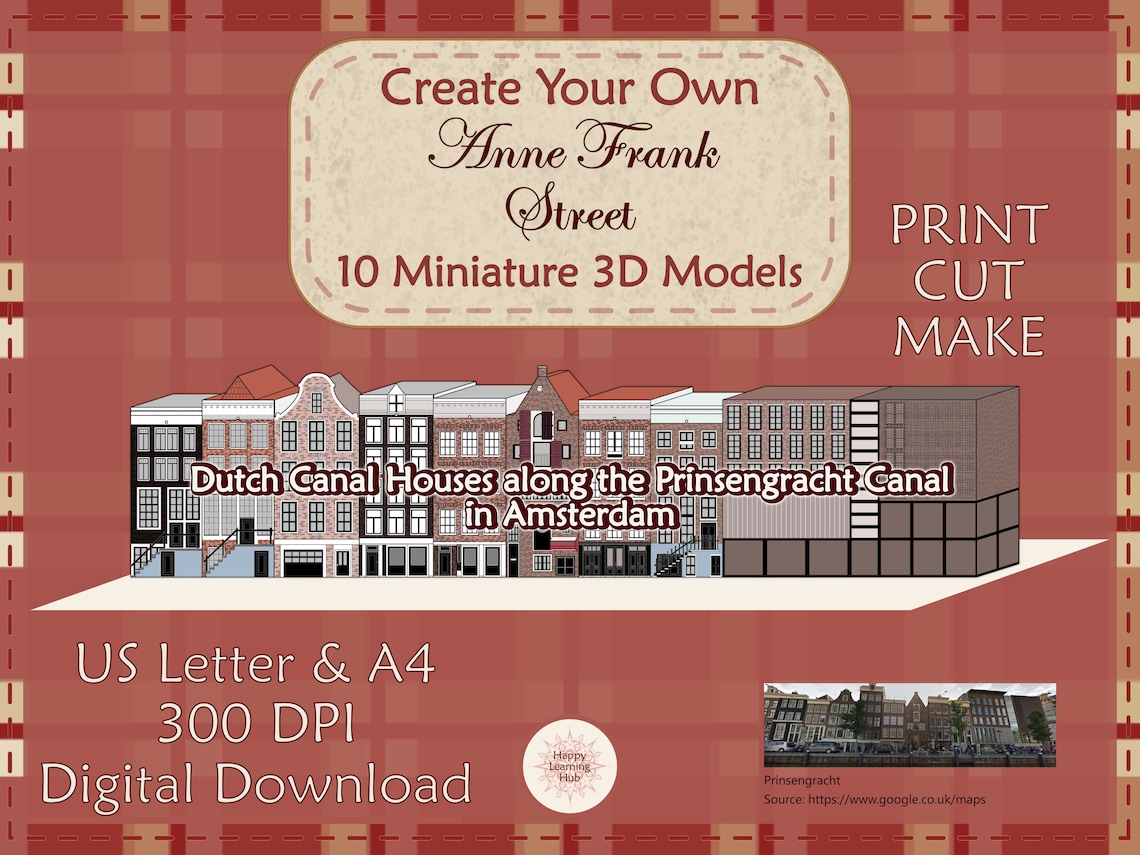 Anne Frank House, Create Your Own Anne Frank Street, Paper Houses, 3D ...