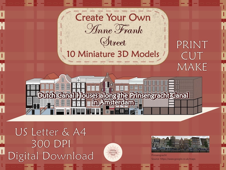 Anne Frank House, Create Your Own Anne Frank Street, Paper Houses, 3D ...