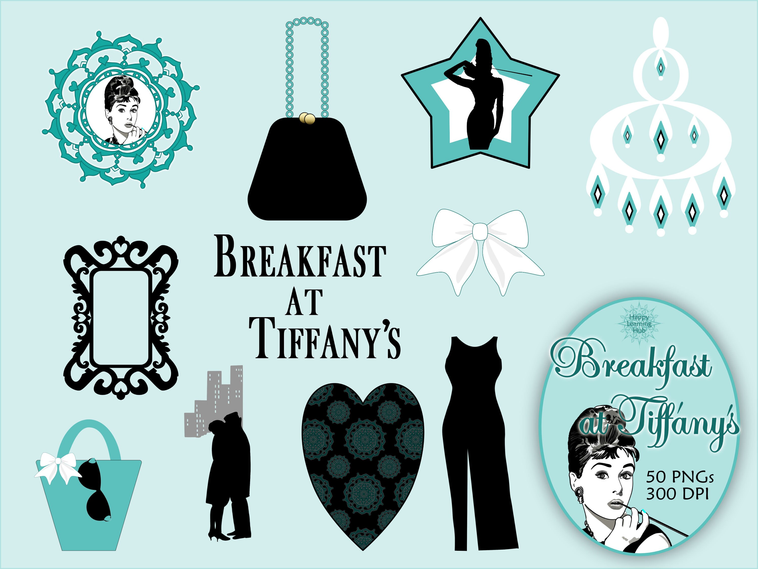 Breakfast at Tiffany's Clipart Images Audrey Hepburn - Etsy