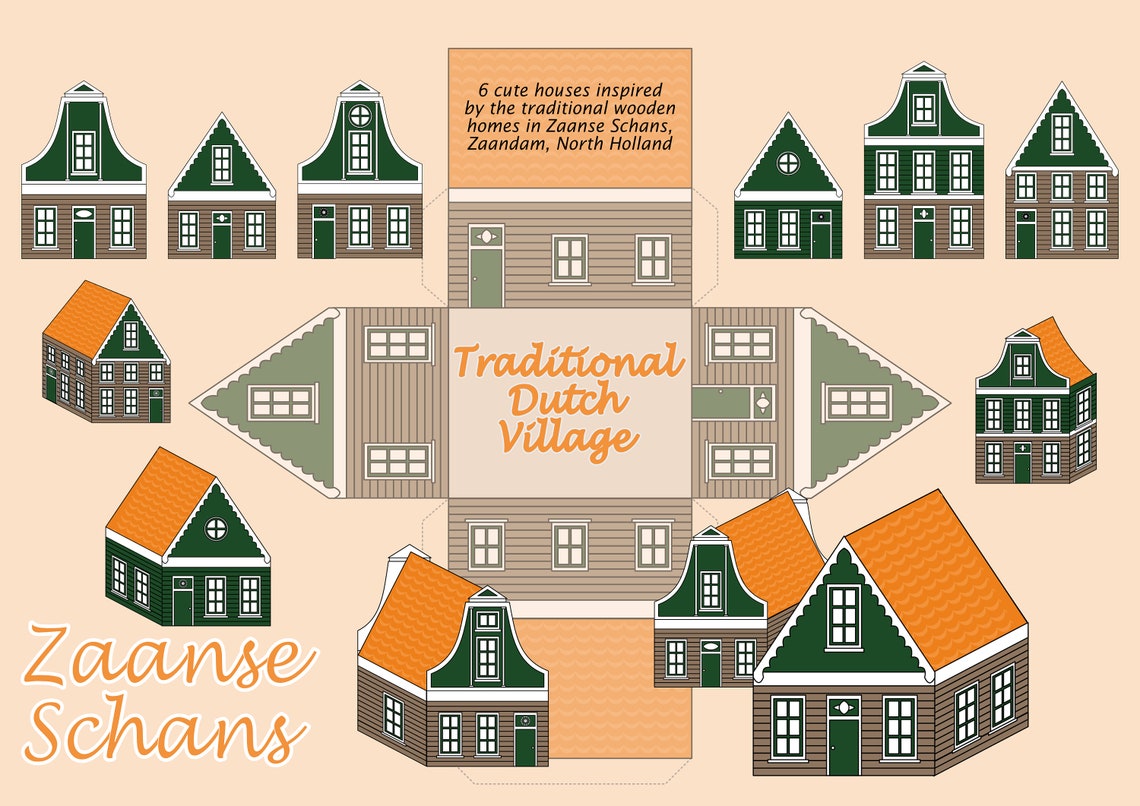 Create Your Own Tiny Dutch Paper Village Paper Houses - Etsy