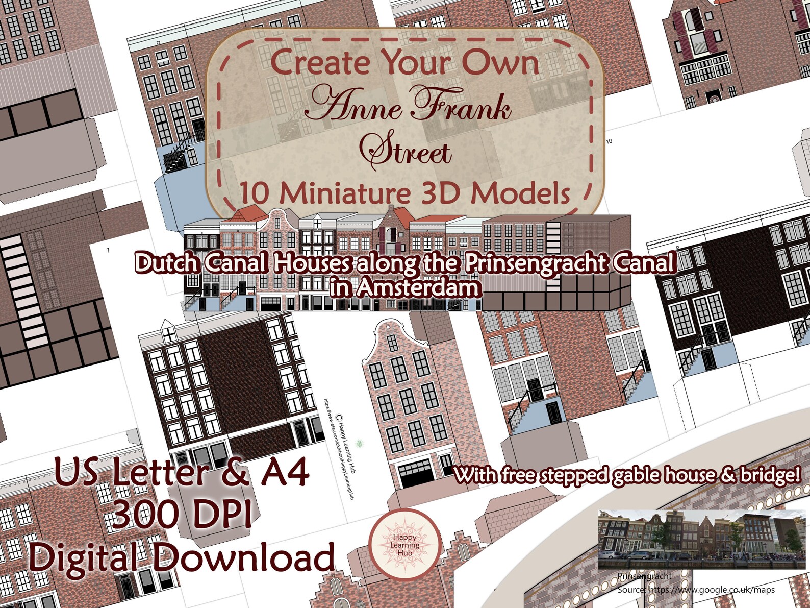 Anne Frank House, Create Your Own Anne Frank Street, Paper Houses, 3D ...