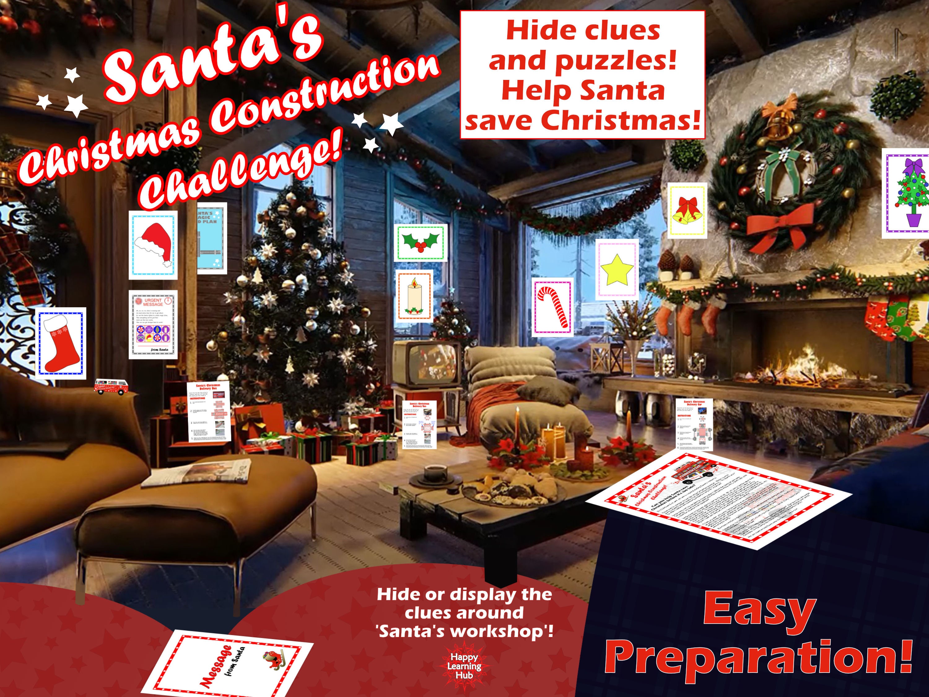 Christmas Printable Games for Kids, Santa's Christmas Construction ...