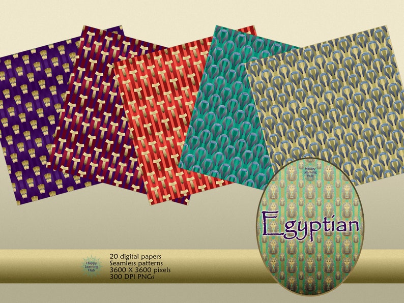 Egyptian Digital Papers, Seamless Pattern, Egypt Decorative Paper, Junk ...