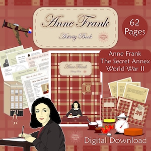 Anne Frank Activity Book, History Learning Printable, Home or School ...