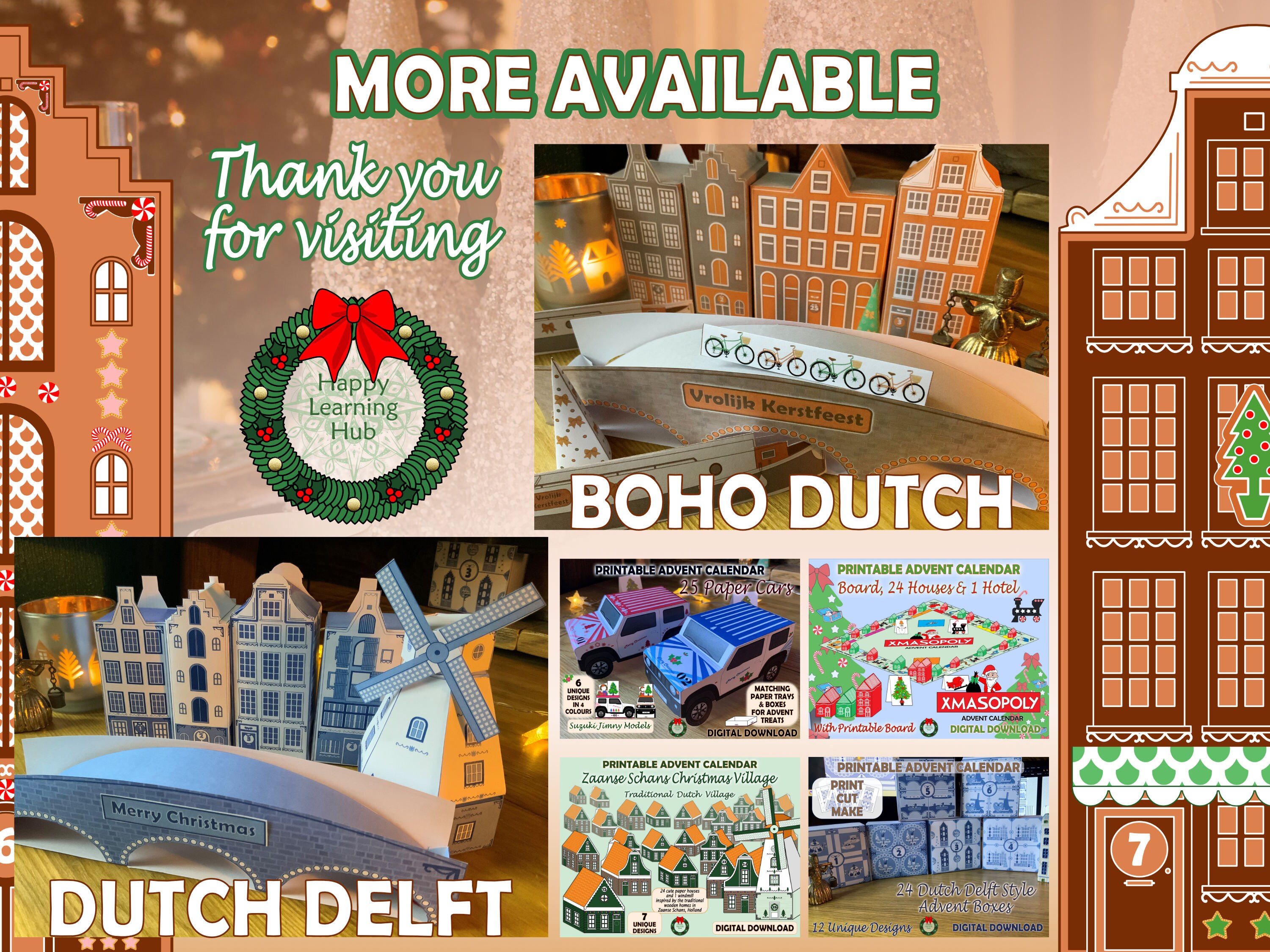 Printable Christmas Gingerbread Houses, Dutch Gingerbread House ...