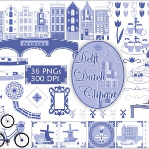 Amsterdam Clipart Dutch Delft Clipart Images Canal Houses - Etsy