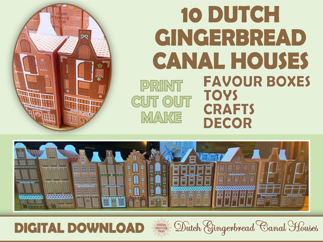 Printable Canal Houses of Amsterdam, Printable Dutch Gingerbread ...