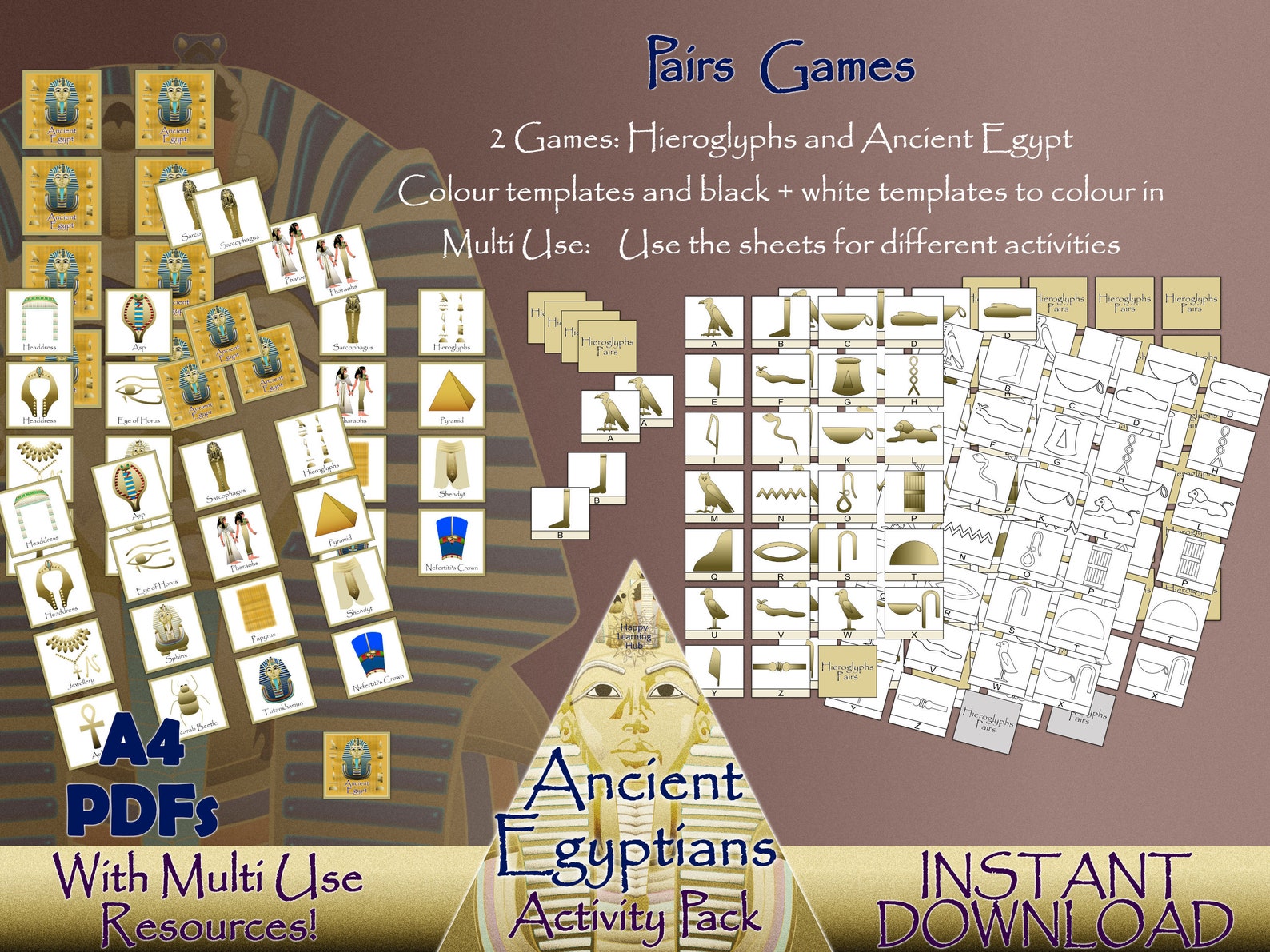 Ancient Egyptian Activity Pack, Egyptian Construction Kit, Sarcophagus ...