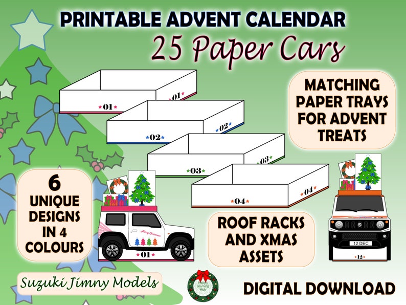 Printable Advent Calendar, DIY Advent Calendar, Kids Craft Advent ...
