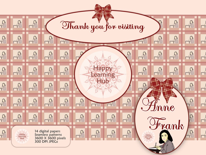Anne Frank Digital Paper Scrapbook Paper Junk Journals. - Etsy