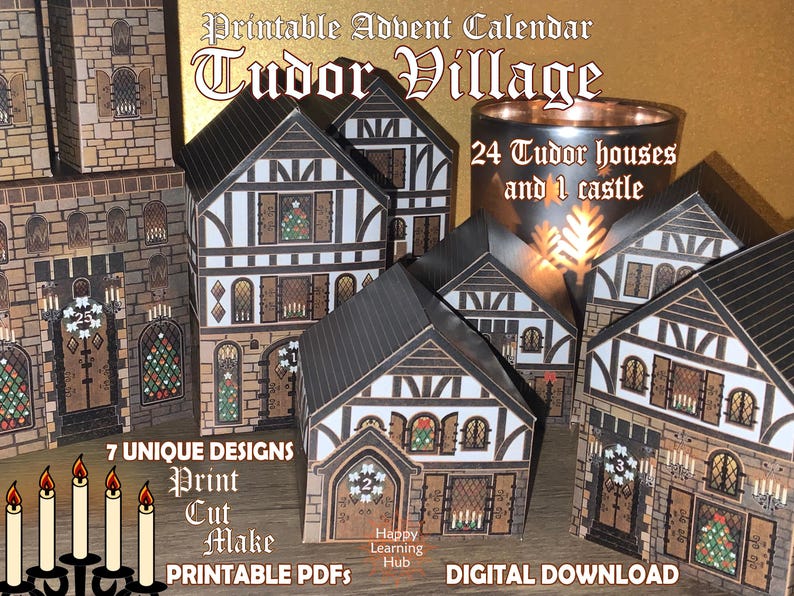 Printable Tudor Village Advent Calendar: DIY Christmas Castle (PDF) - Etsy