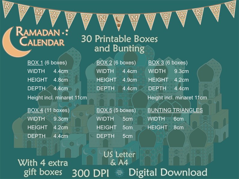 Ramadan Countdown Calendar, Ramadan Decor, Ramadan Craft Boxes ...