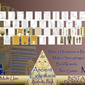 Ancient Egyptian Activity Pack, Egyptian Construction Kit, Sarcophagus ...