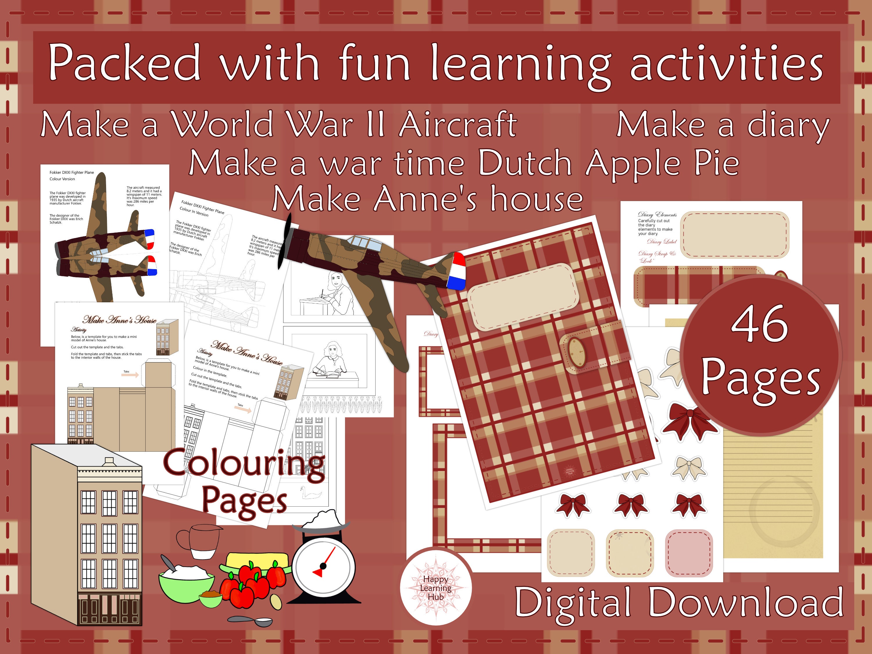 Anne Frank Activity Book, History Learning Printable, Home or School ...