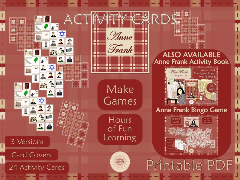Anne Frank Activity Cards, Anne Frank Kids Activities, Anne Frank House ...