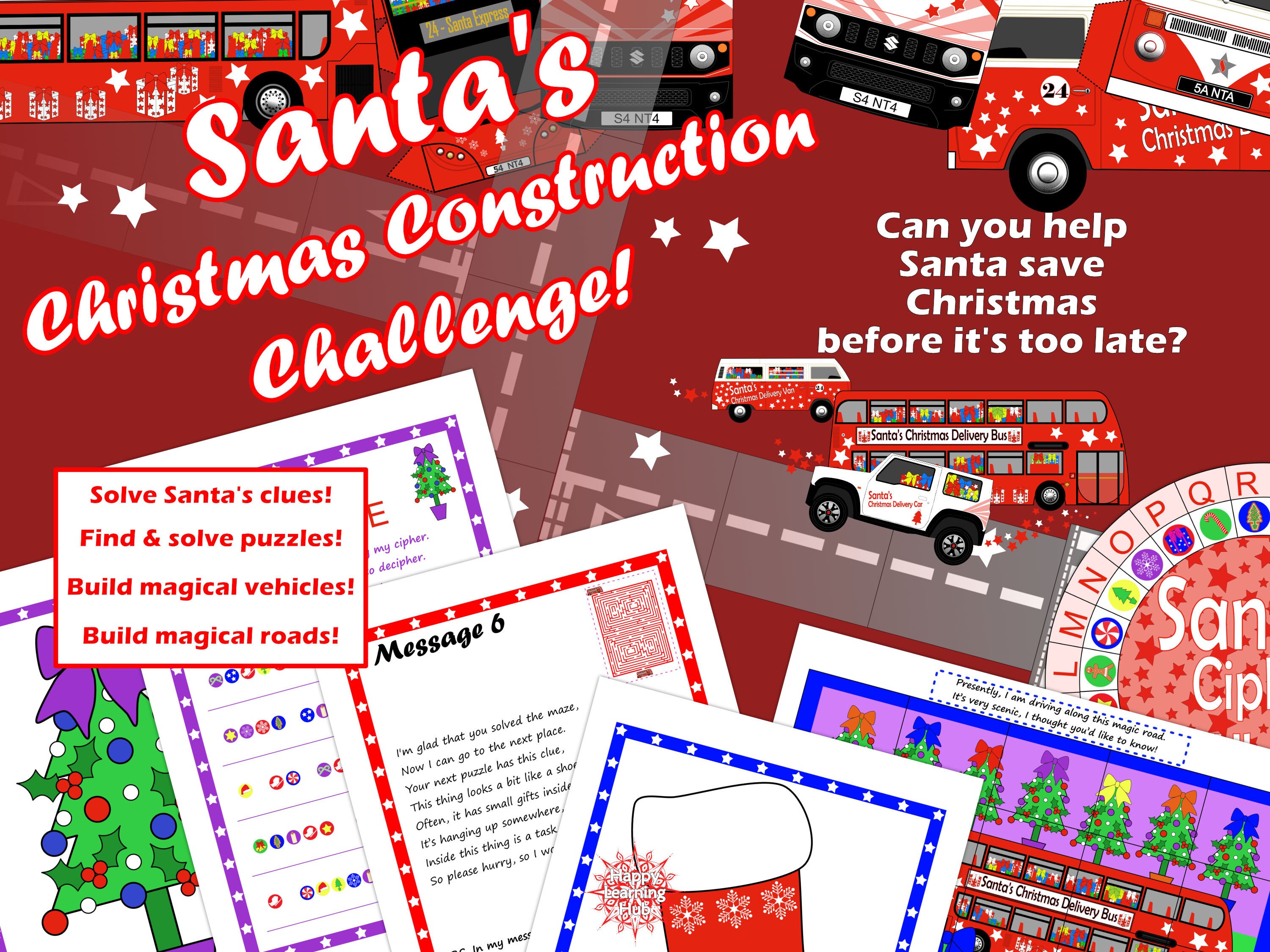 Christmas Printable Games for Kids, Santa's Christmas Construction ...