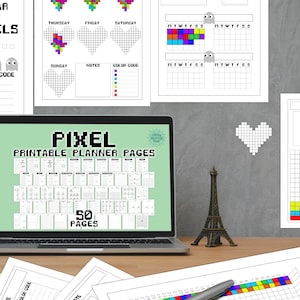 Pixel Planner, Printable Planner Pages, Year in Pixels, 2024 Calendar ...