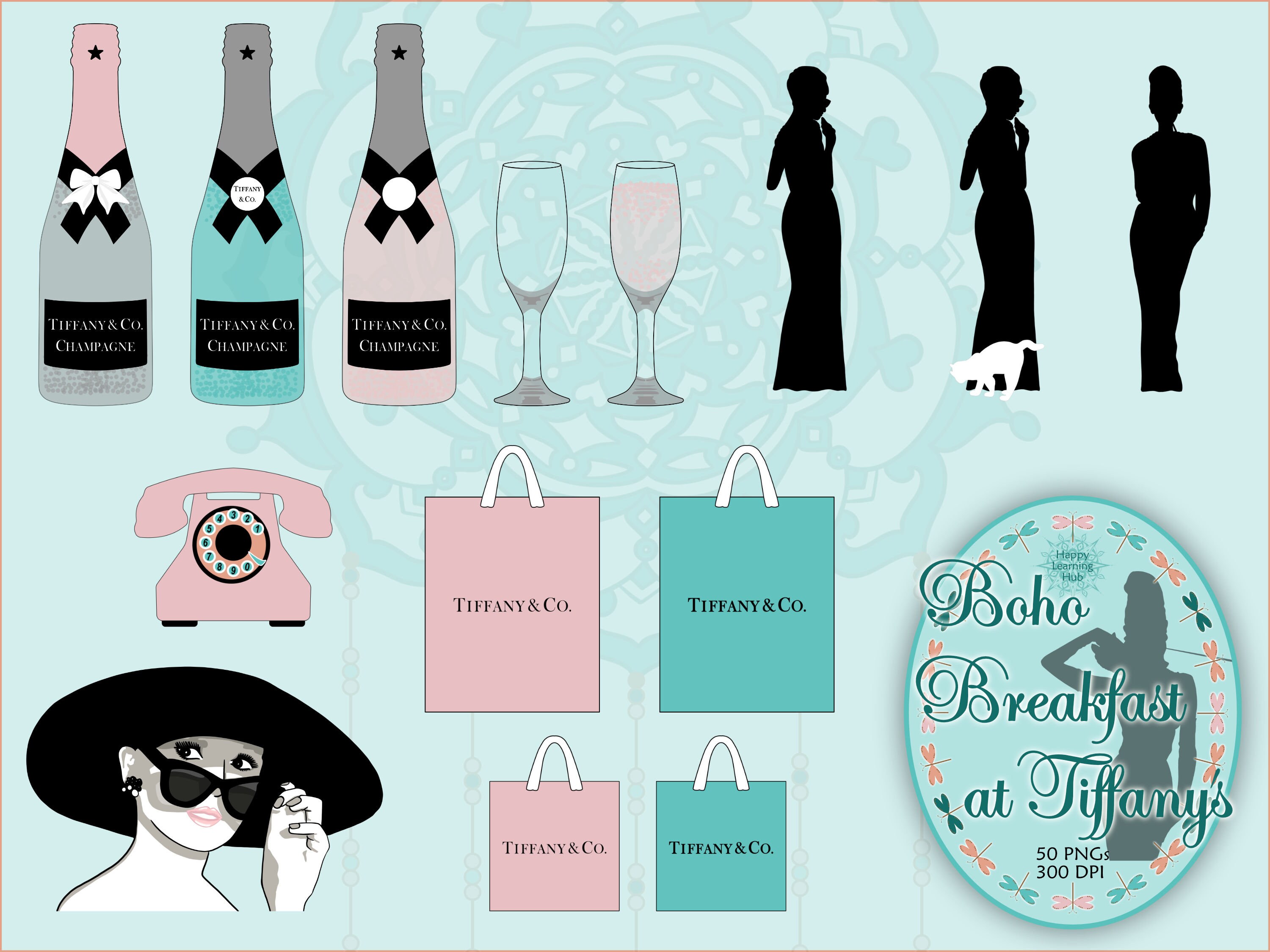 Breakfast at Tiffany's Clipart Audrey Hepburn Clipart - Etsy