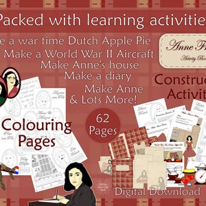Anne Frank Activity Book, History Learning Printable, Home or School ...