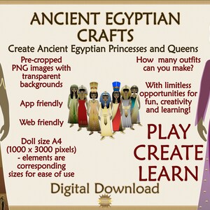 Ancient Egyptians, Queens and Princesses, Pharaoh Clipart Bundle ...
