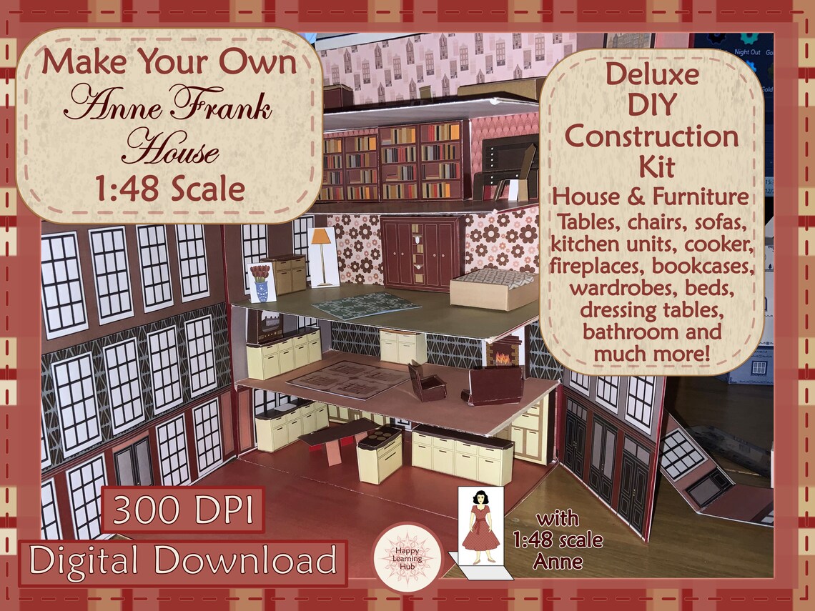 Anne Frank House 3D Construction Kit, 1:48 Scale DIY Dollhouse Kit ...