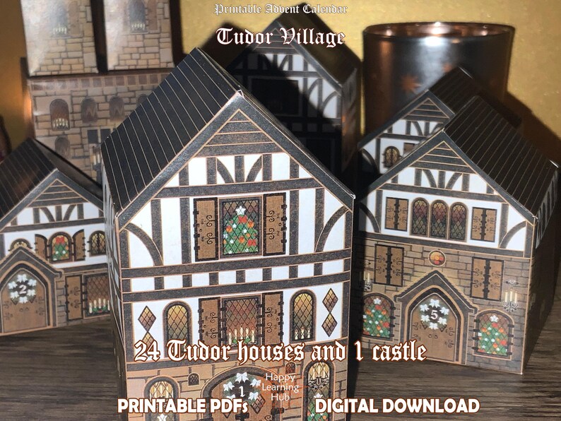 Printable Tudor Village Advent Calendar: DIY Christmas Castle (PDF) - Etsy