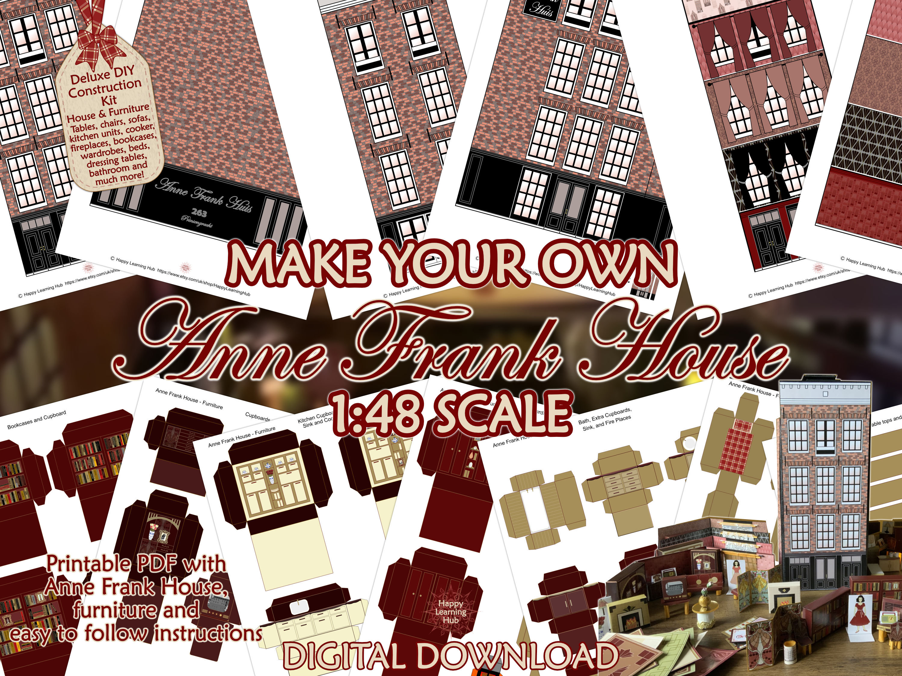 Anne Frank House 3D Construction Kit, 1:48 Scale DIY Dollhouse Kit ...