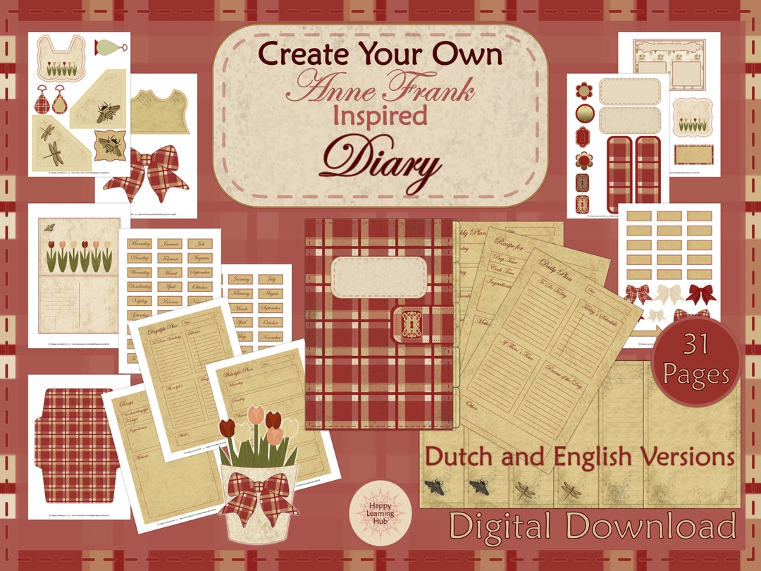 Anne Frank Inspired Diary Kit Make Your Own Paper Diary Kit - Etsy
