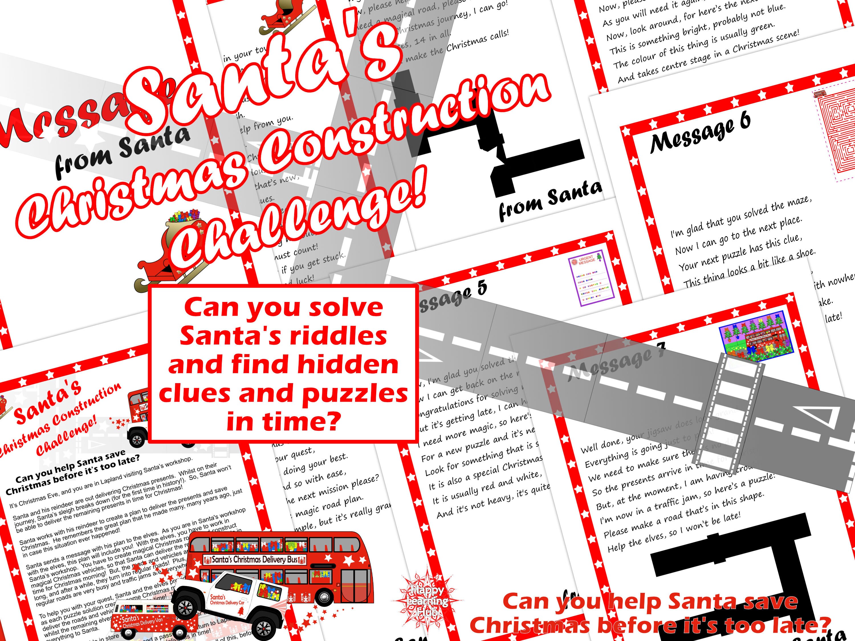 Christmas Printable Games for Kids, Santa's Christmas Construction ...