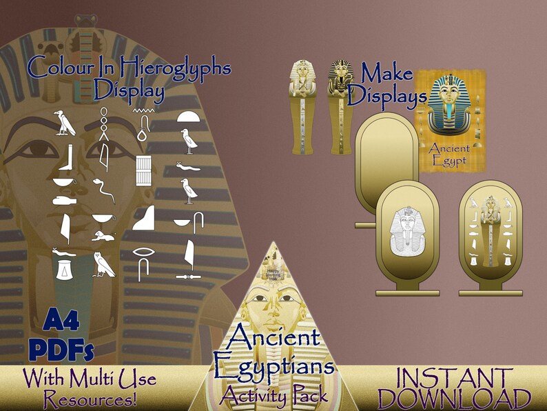 Ancient Egyptian Activity Pack, Egyptian Construction Kit, Sarcophagus ...