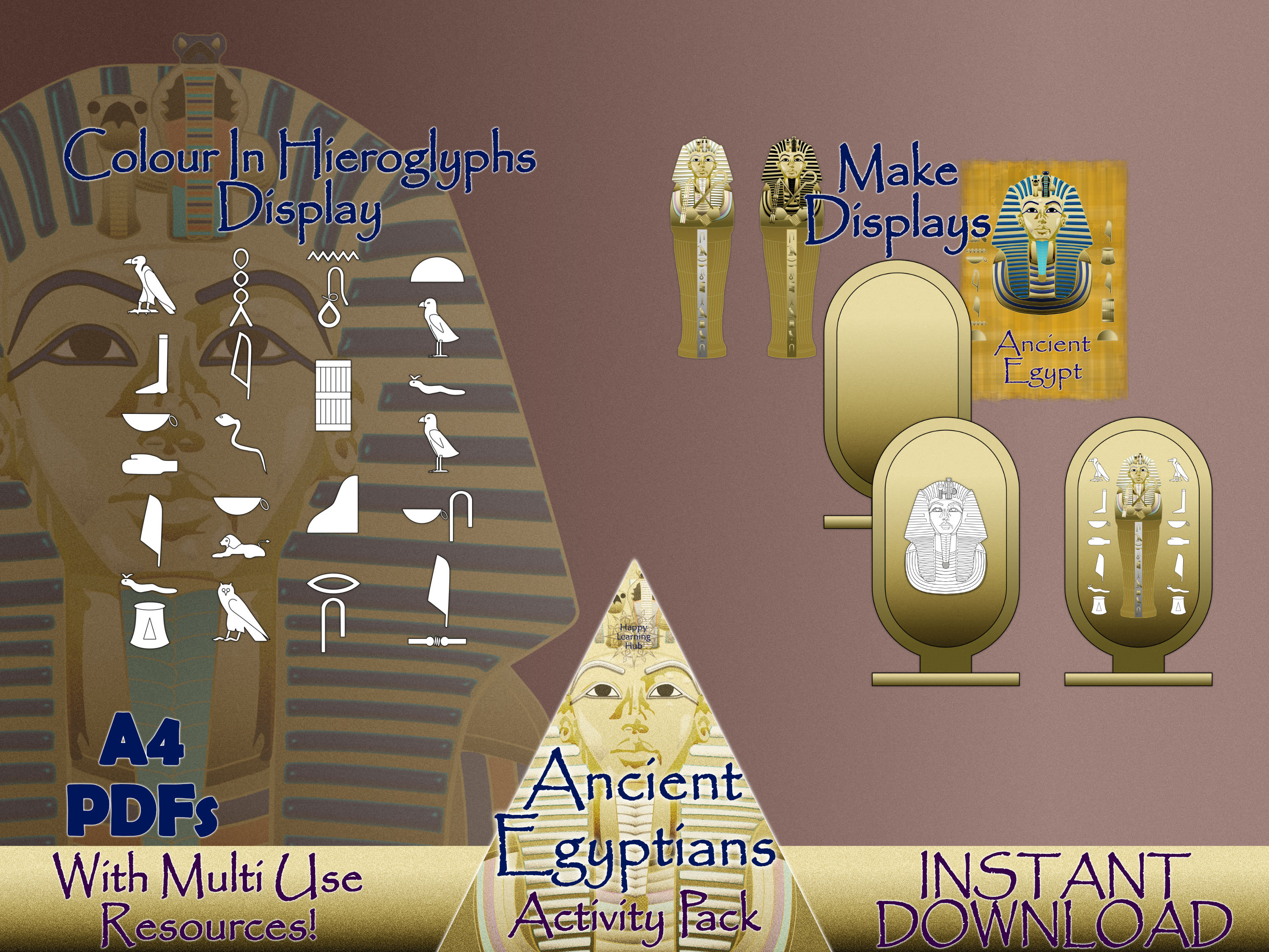 Ancient Egyptian Activity Pack, Egyptian Construction Kit, Sarcophagus ...