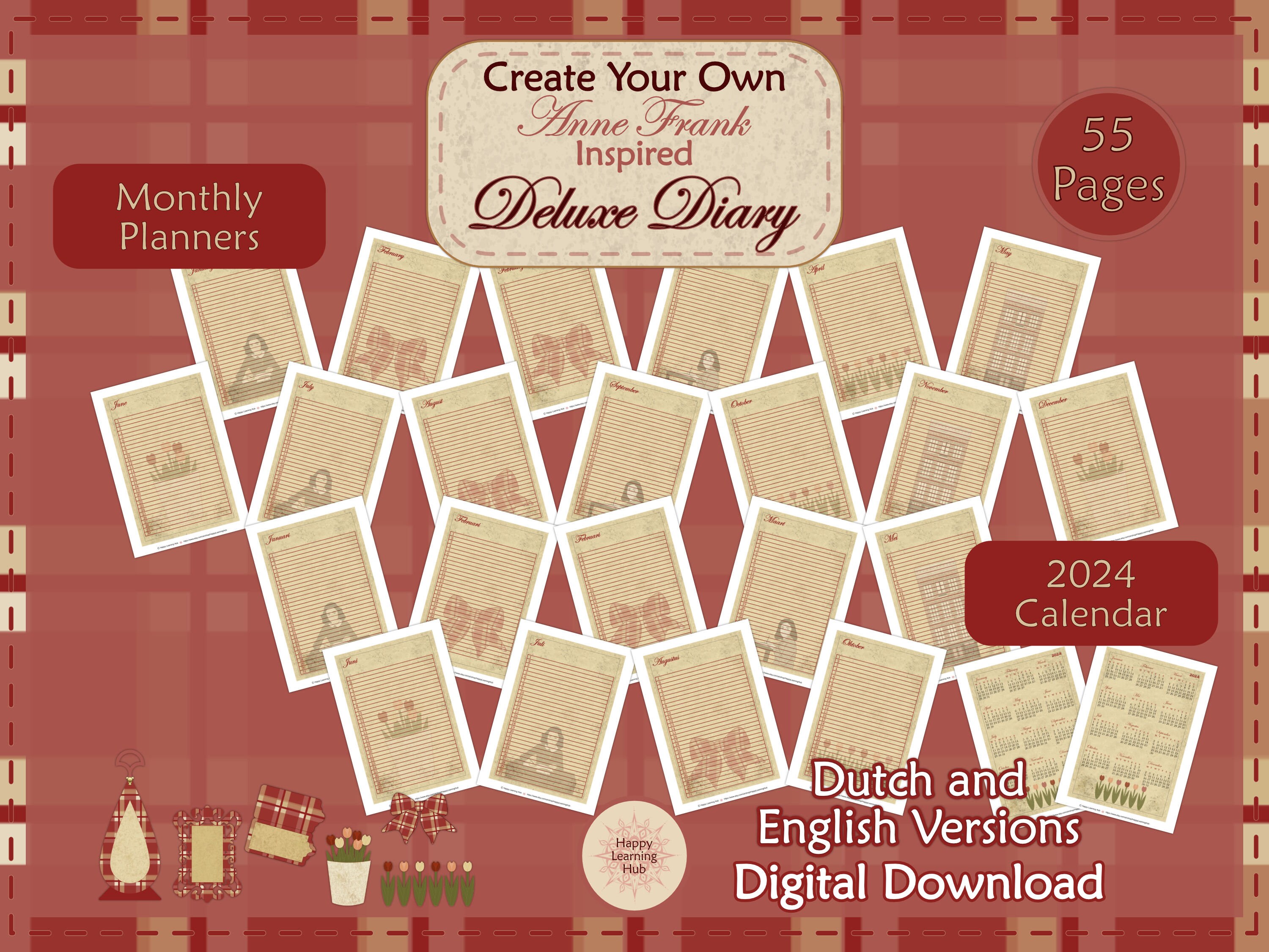 Anne Frank Inspired Diary Kit, Make Your Own Paper Diary Kit, 2024 ...