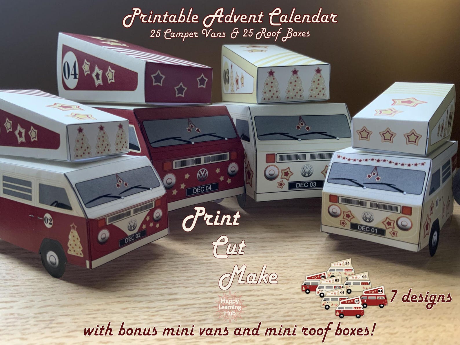 Camper Van Advent Calendar: Retro Christmas DIY (printable PDF) - Etsy