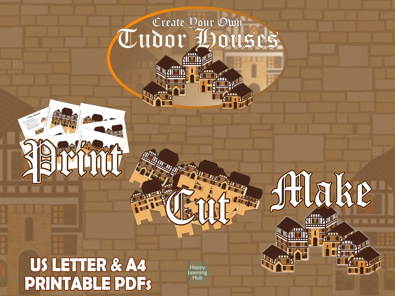 Tudor House 3D Templates, Paper Houses, Tudor Architecture, History ...