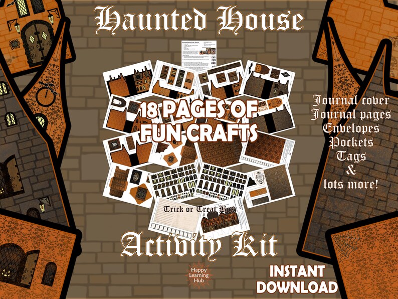 Halloween Activity Kit, Haunted House Printable, Junk Journal, Trick or ...