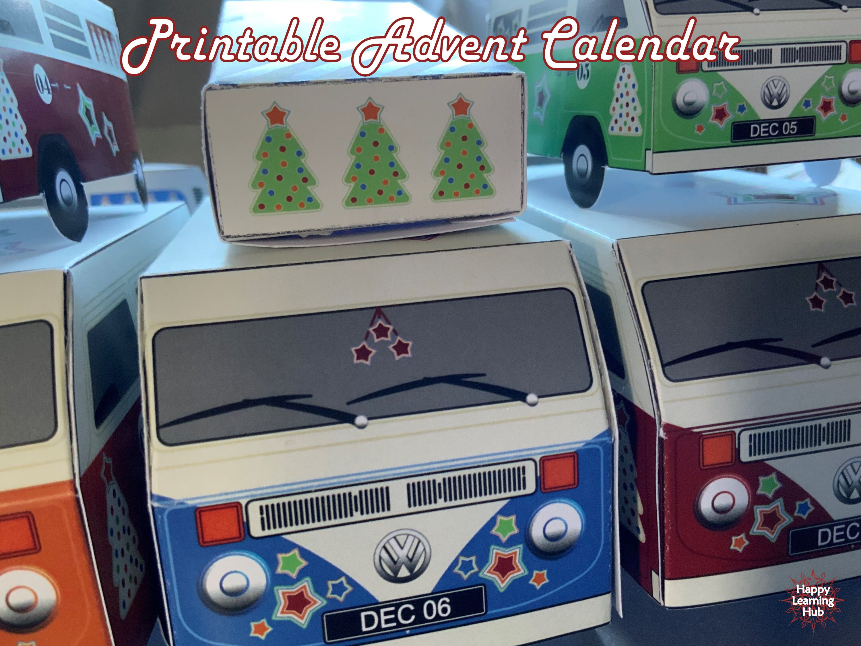Printable Advent Calendar Boxes, Camper Van Advent Calendar, Novelty ...