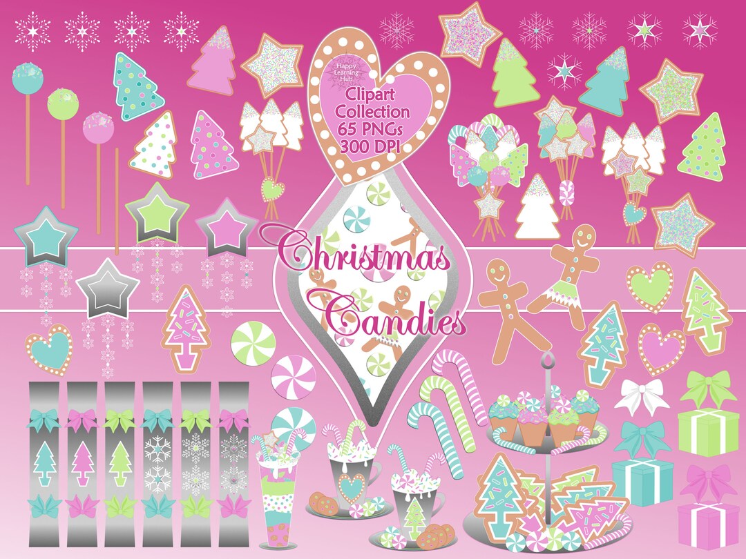 Christmas Candies Clipart Collection, Festive Clipart, Peppermint ...