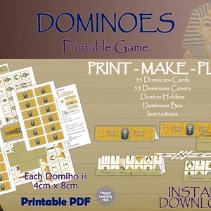 Ancient Egyptian Dominoes Game, Printable Game, DIY Children's Game ...